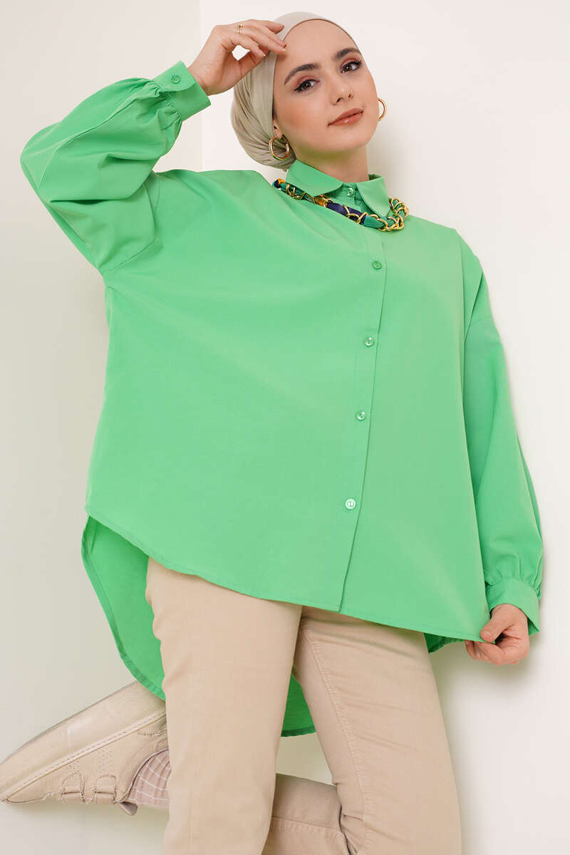 Balon Kol Gömlek Yeşil