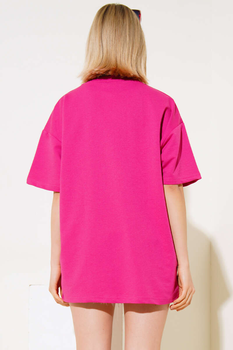 Basic Oversize Tshirt Fuşya