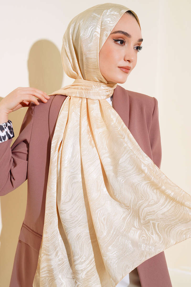 Dalga Desen Jakar Melisa Şal Gold