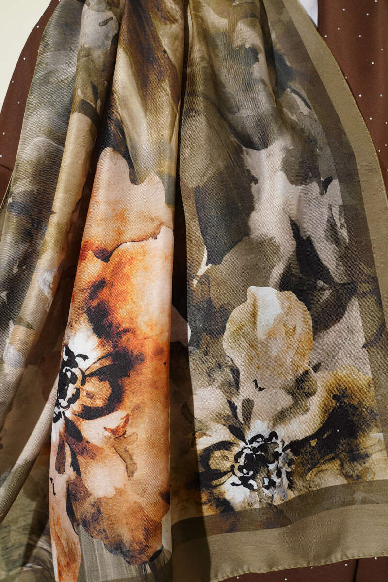 Retro Daisy Şal Haki